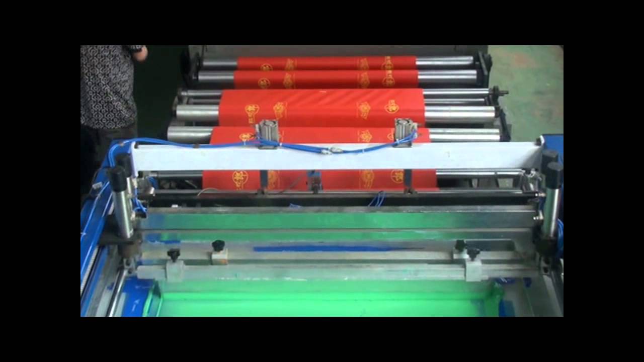 Fully Automatic Two Color Roll to Roll Screen Printing Machine - YouTube