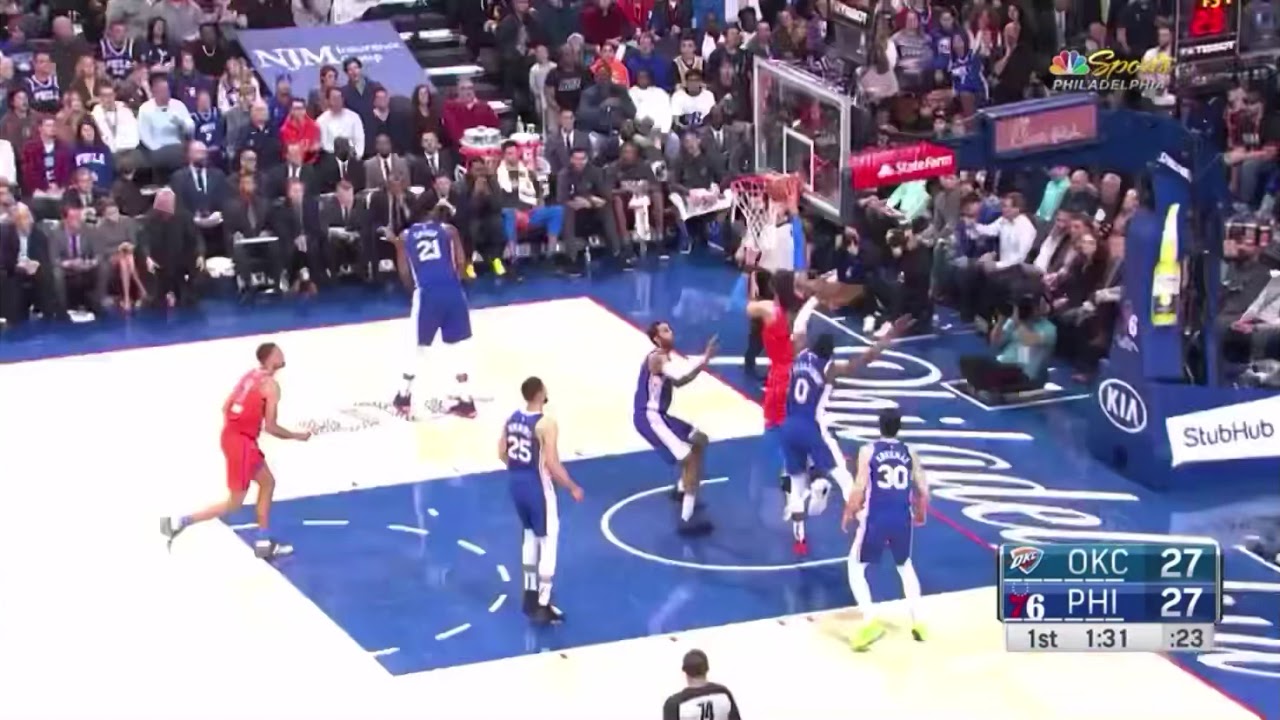 Joel Embiid Gruesome Finger Injury (76ers Vs Thunder) - YouTube