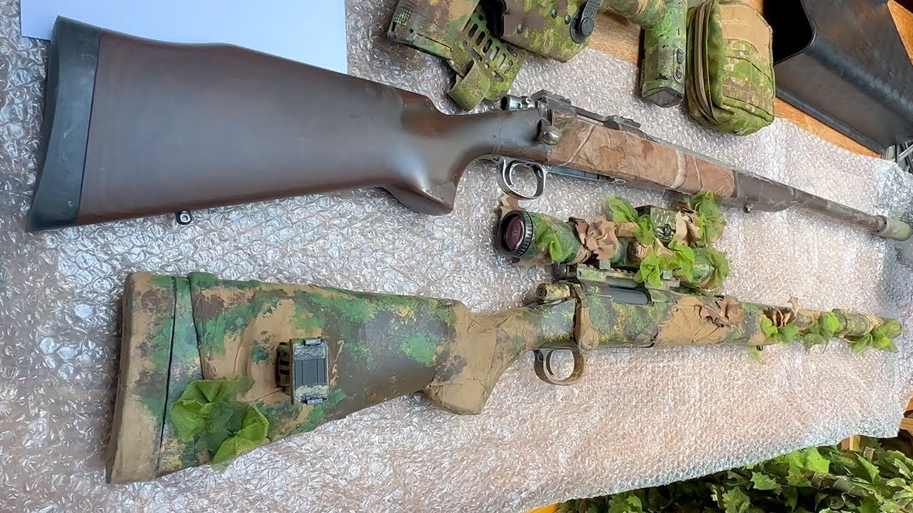 How to Paint Airsoft Sniper for Woodland Gameplay. - YouTube