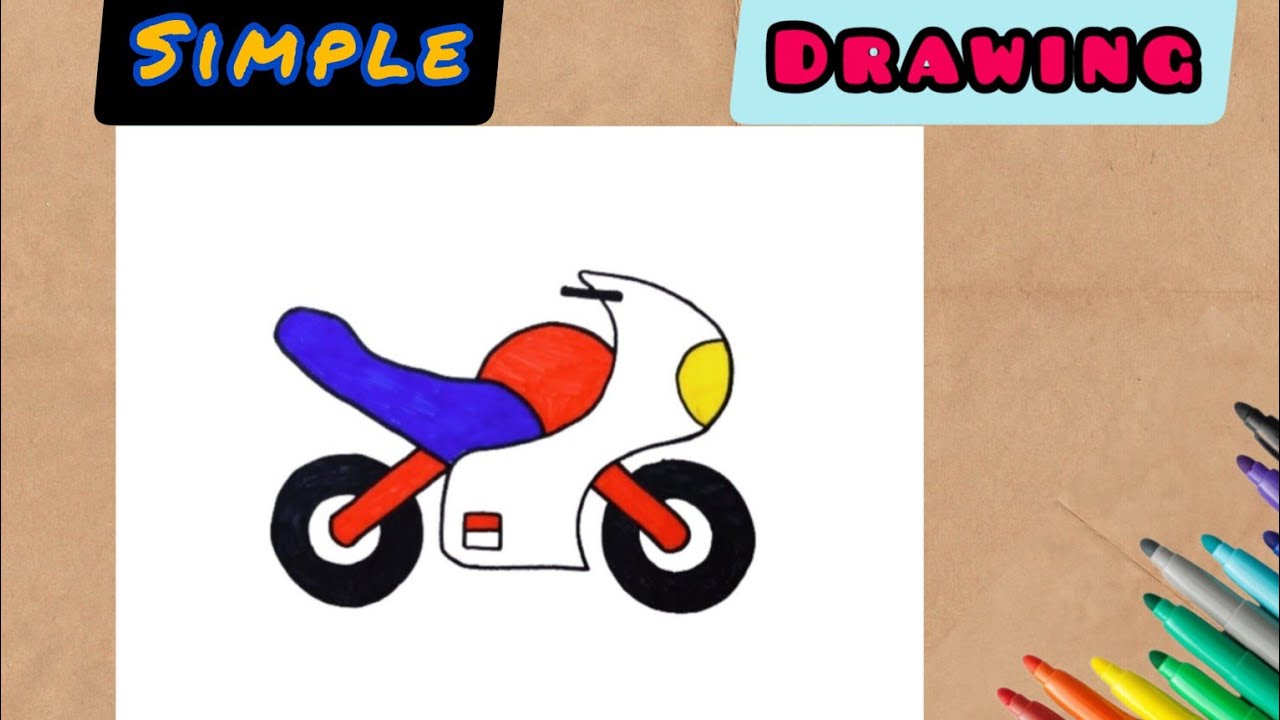 How to draw a Motorcycle easy || drawing of Motorcycle || simple ...