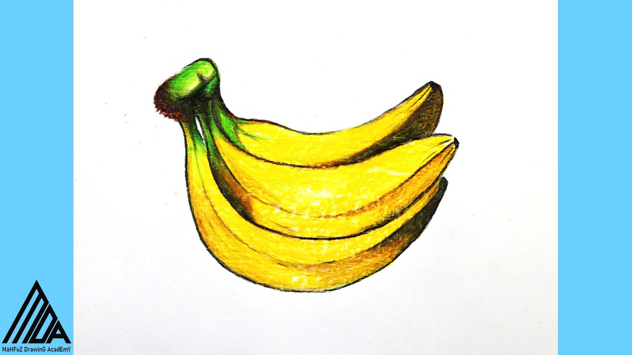 How To Draw Realistic Banana || Banana Drawing || Color Drawing || Step ...