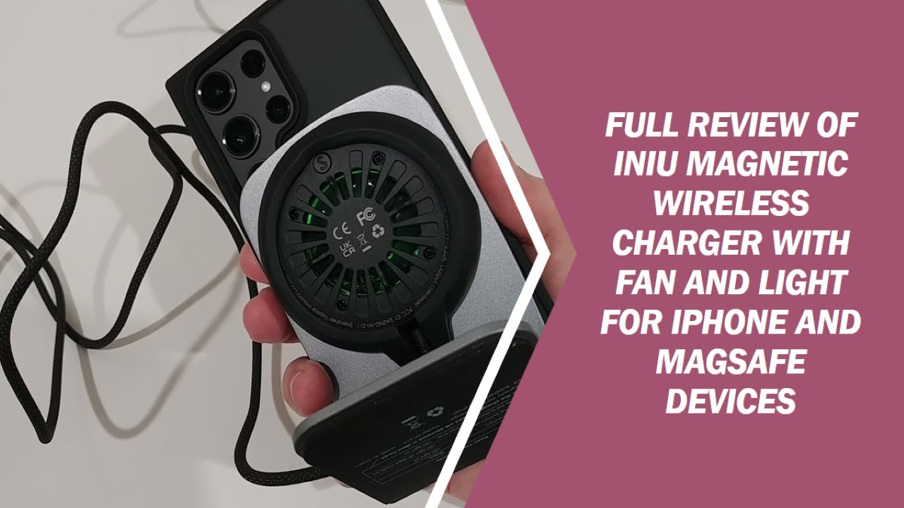 INIU Magnetic Wireless Charger With Fan And Light for iPhone And All ...