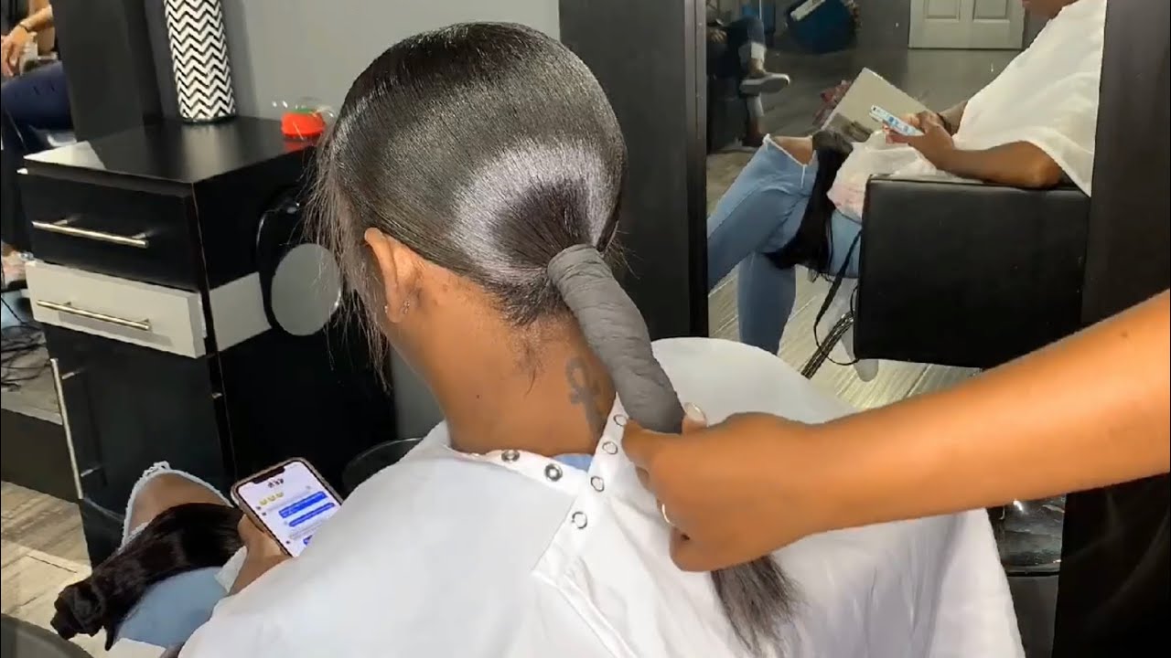 HELLO SHINY HAIR! SILKY SMOOTH PONYTAIL!! - YouTube