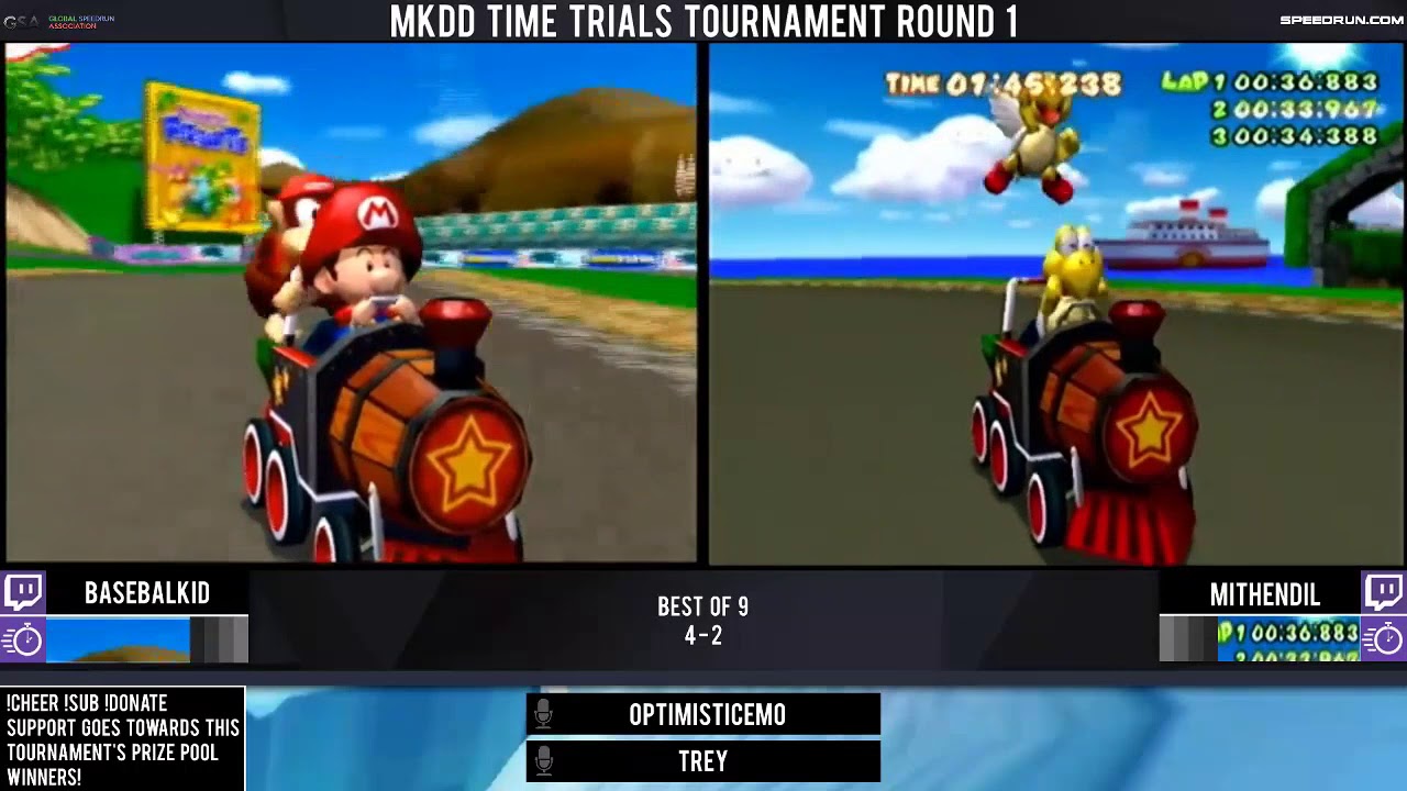 ROUND 1 HIGHLIGHTS - GSA's MKDD Time Trial One Try Tournament - YouTube