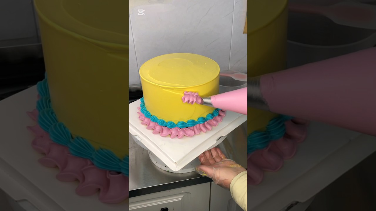 Diy beautiful yellow cake - YouTube