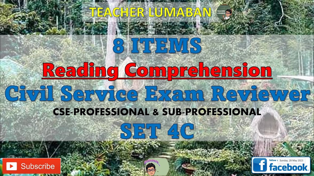 Civil Service Exam Set 4C Reading Comprehension - YouTube