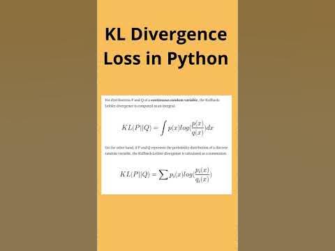 KL Divergence Loss in Python | Data Science Interview Question | Machine Learning | #shorts ...