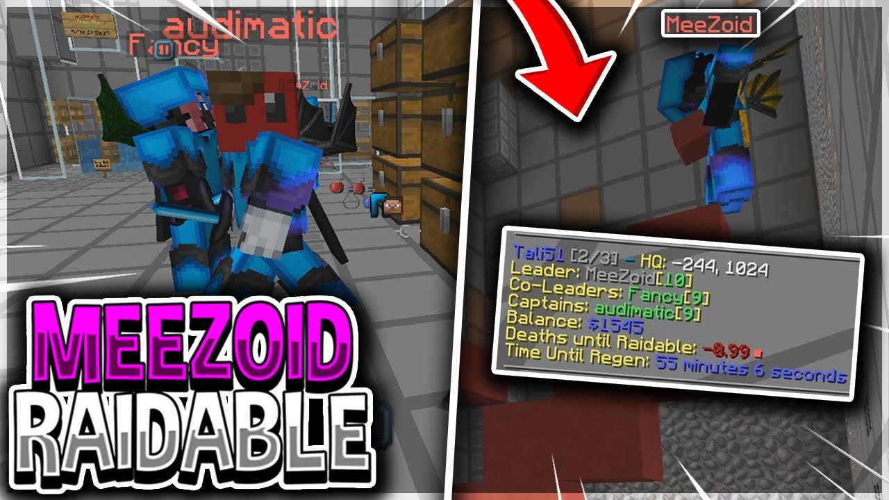 this is how I made MeeZoid raidable... *3v1* | Minecraft HCF - YouTube