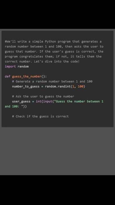 Guess The Number Challenge Easy Python Pythonprogramming Programming Program