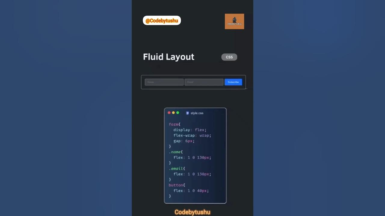 Design Adaptive Fluid Layouts Using Css Html Css Codebytushu Coding Webdevelopment Youtube