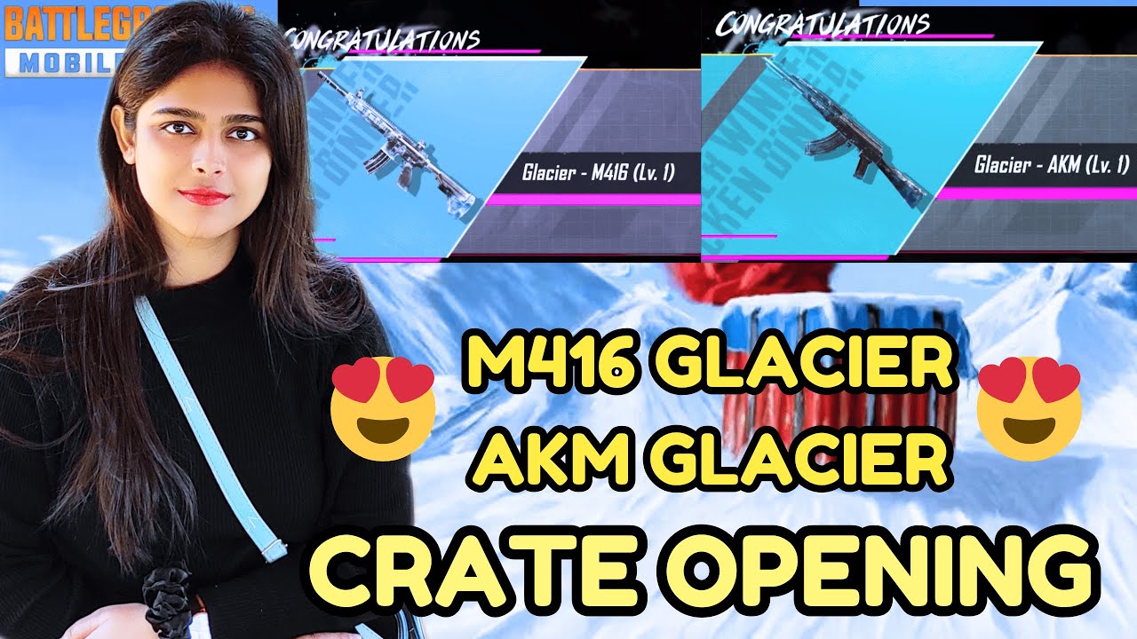 😱 OMG! GUARANTEED M416 GLACIER AND AKM GLACIER CRATE OPENING IN BGMI ...