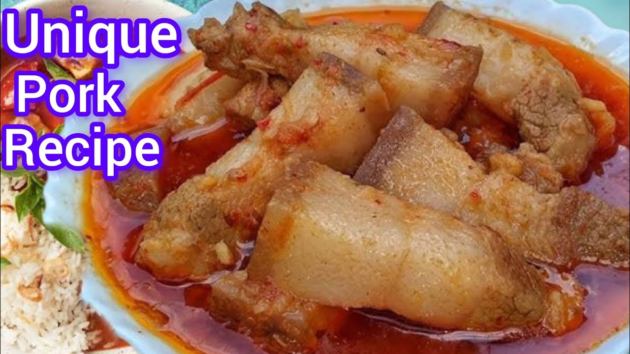 Unique Item Pork Recipe 🥩🥩Cook A New Way Pork Curry || Proper Village ...