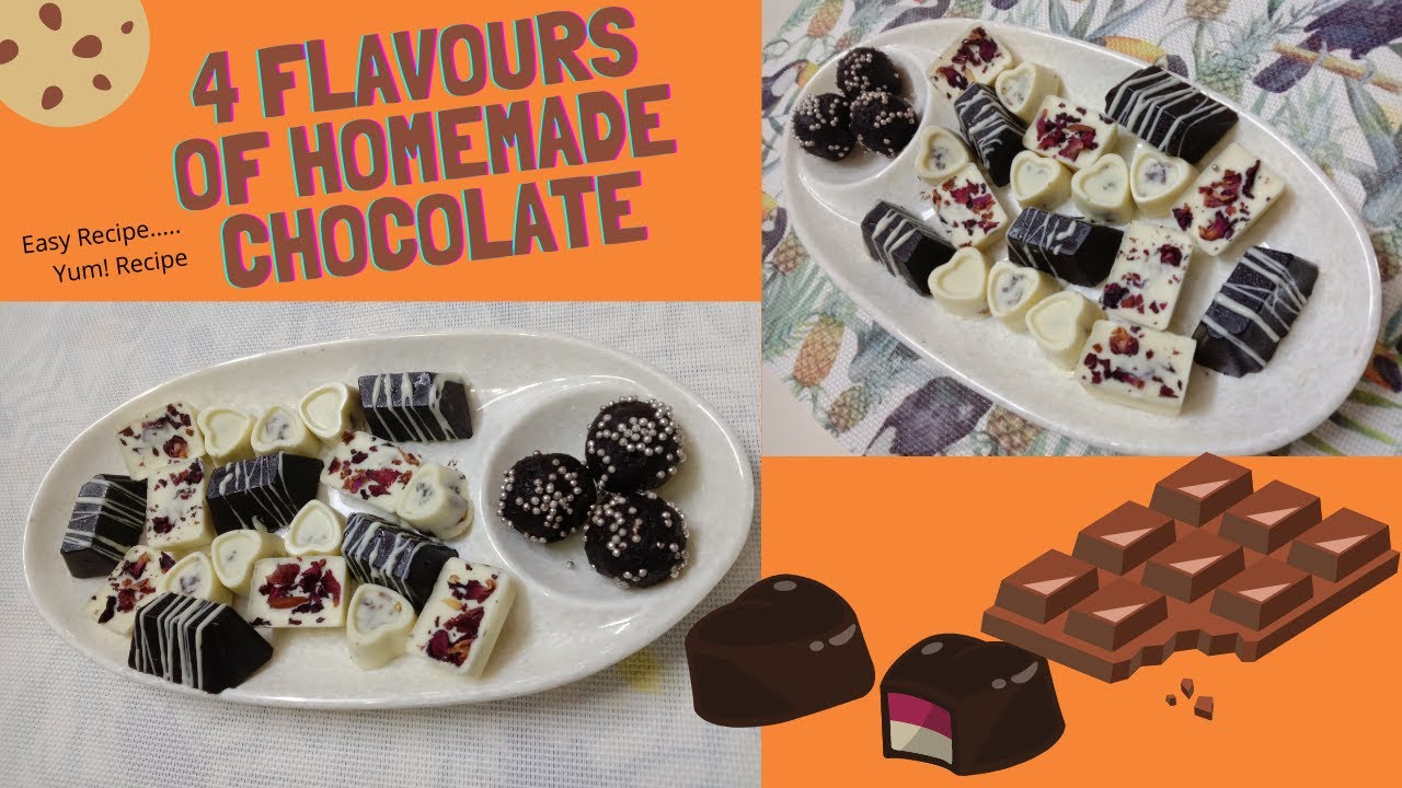 Different flavours of chocolate |Homemade chocolate |Easy Recipe - YouTube