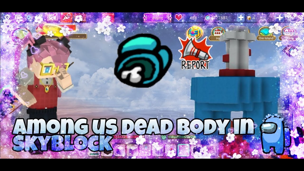 Among us dead body in Skyblock! : Blockman go Blocky mods (Part 2 ...