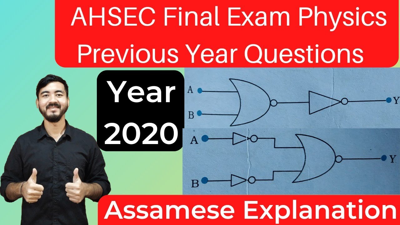 AHSEC Final Exam Physics || Year 2020 || Question no. 4 (d)(iii ...