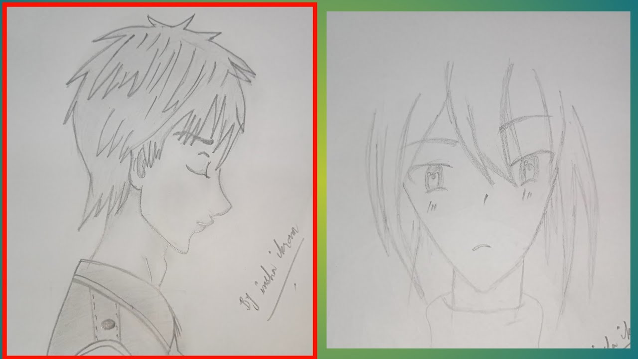 how to make anime sketch/ easy step by step anime sketch - YouTube