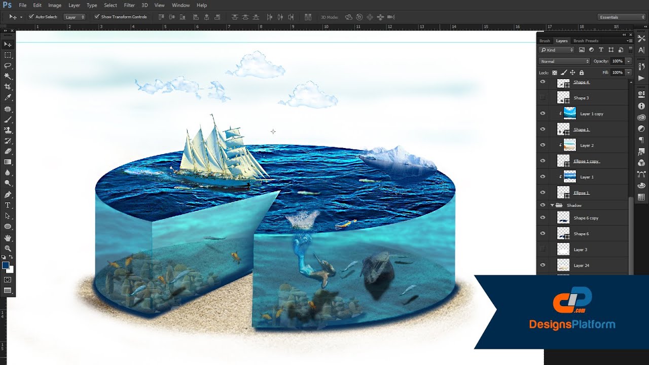 How To Create a Amazing Photo-manipulation ( Creative Piece of Sea ...