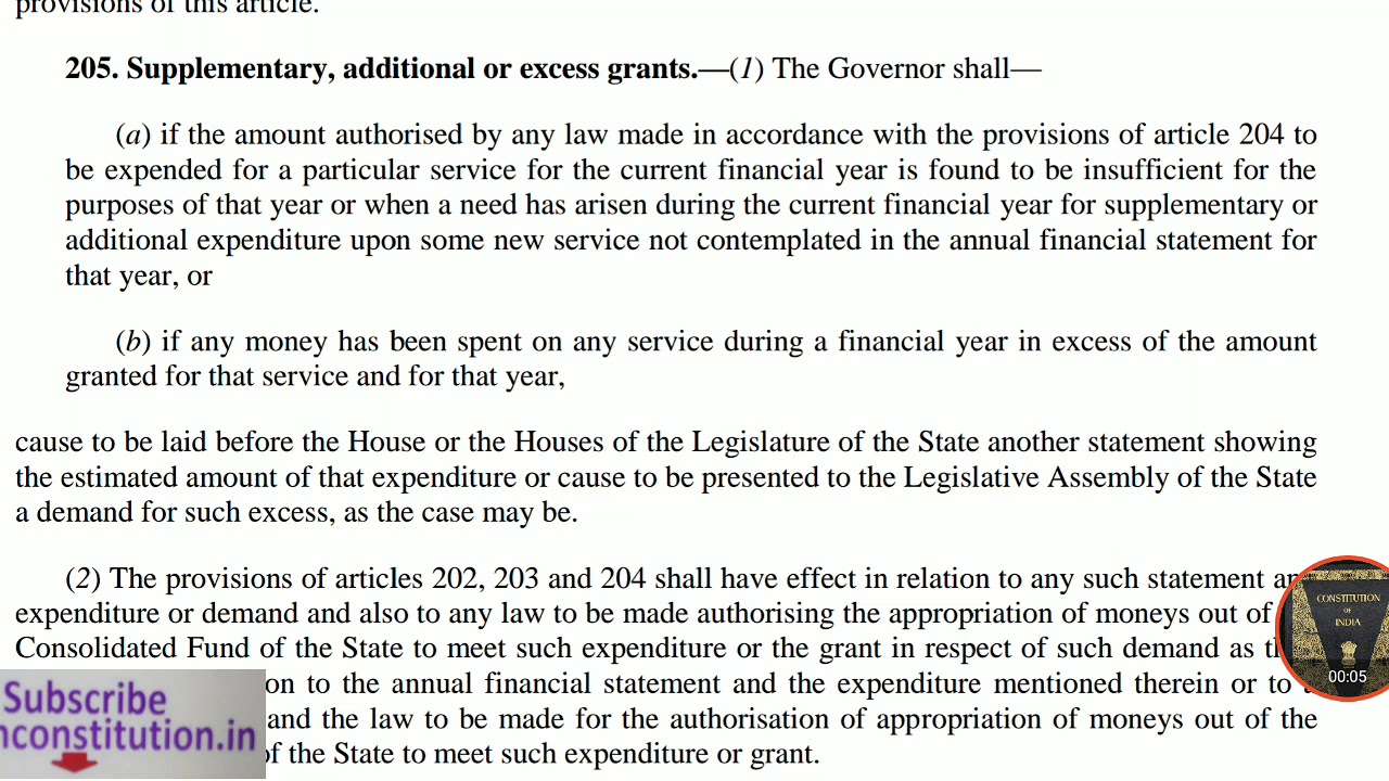 Article 205 of Indian Constitution - YouTube