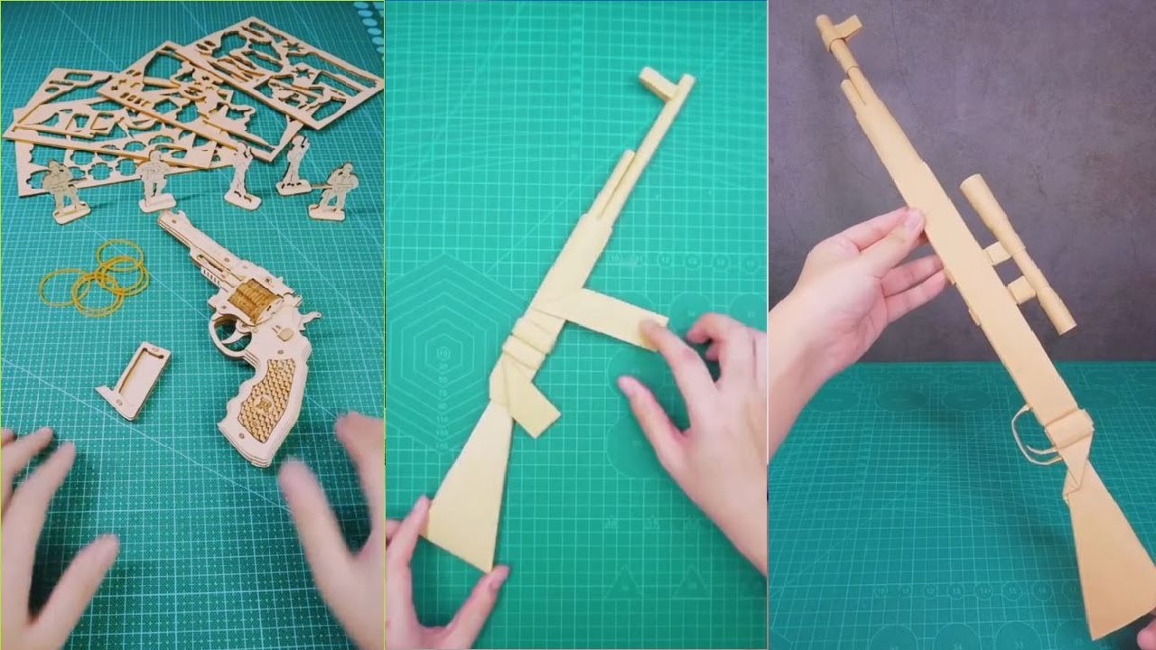 Origami Gun || How to Make Origami Paper Gun Easy Tutorial | paper gun ...