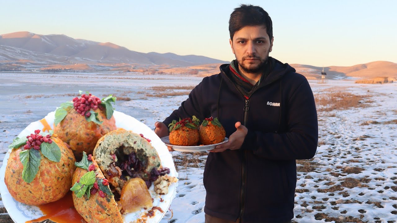 Authentic Tabriz Meatballs Cooked Amidst Snowy Scenery and frozen ...