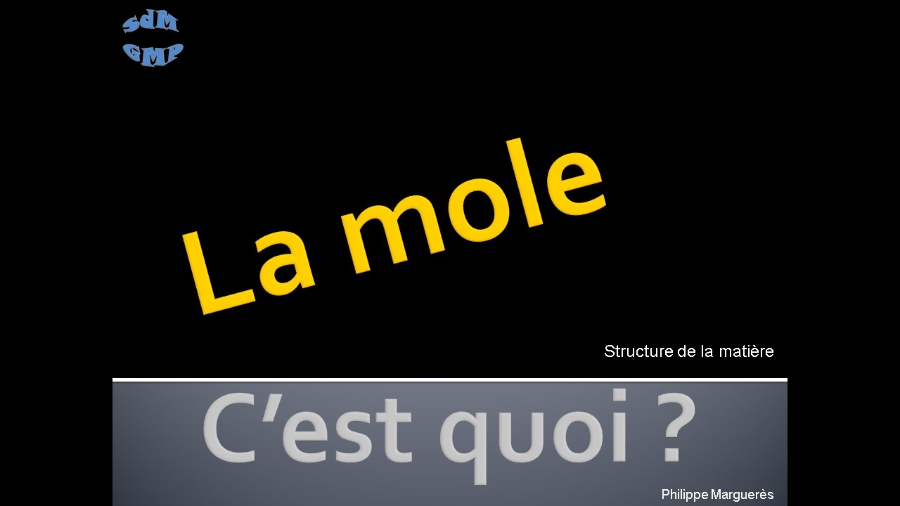 C'est quoi la mole? Révision 2 du Cours de la Science des Matériaux ...