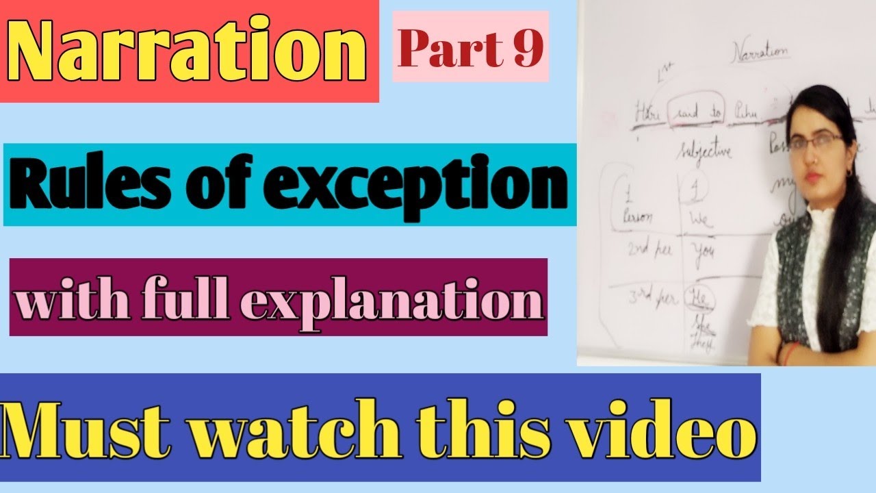 Narration (Part-9)## exceptional sentences##English with Ekta Sharma ...