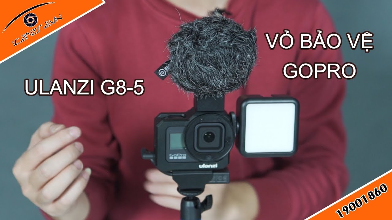 Vỏ gắn thêm thiết bị đèn, mic thu âm, adapter mic cho Gopro hero 8 ...
