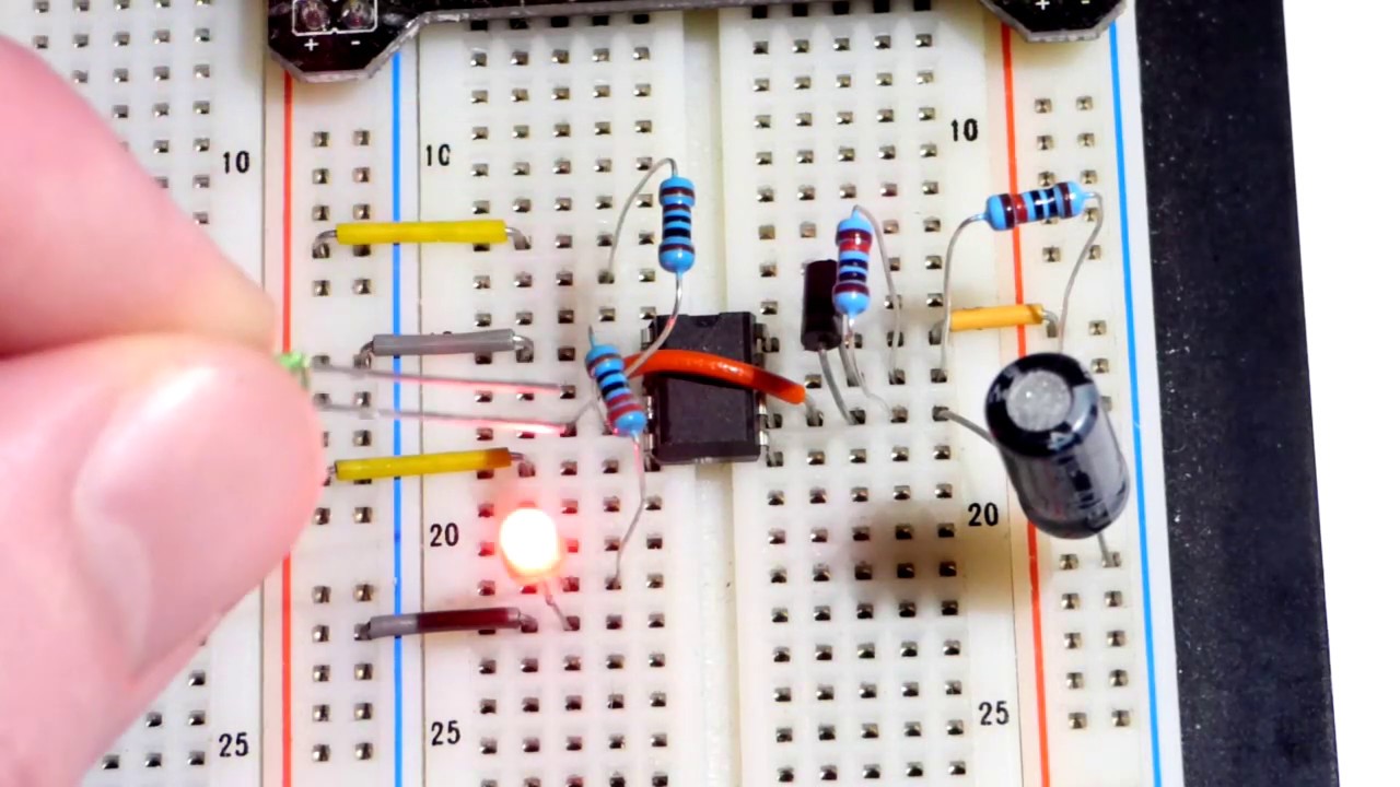 555 NE555 astable mode electronics circuit step by step build to ...