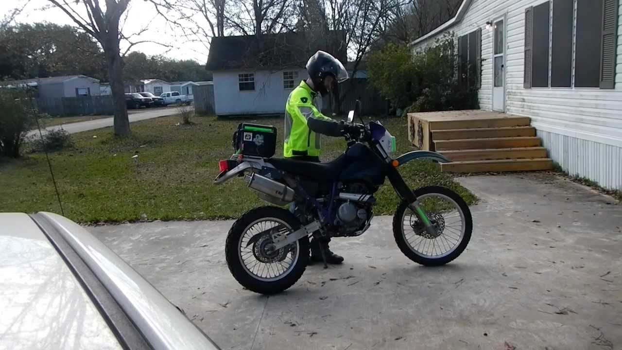 1998 DR350SE with a Honda CRF250X muffler - YouTube