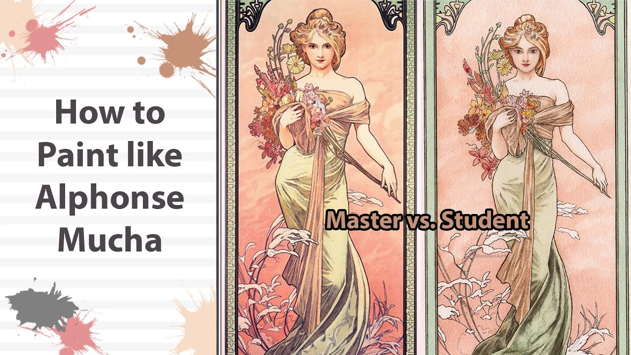 How to Paint Like Alphonse Mucha #mastercopy #artnouveau - YouTube