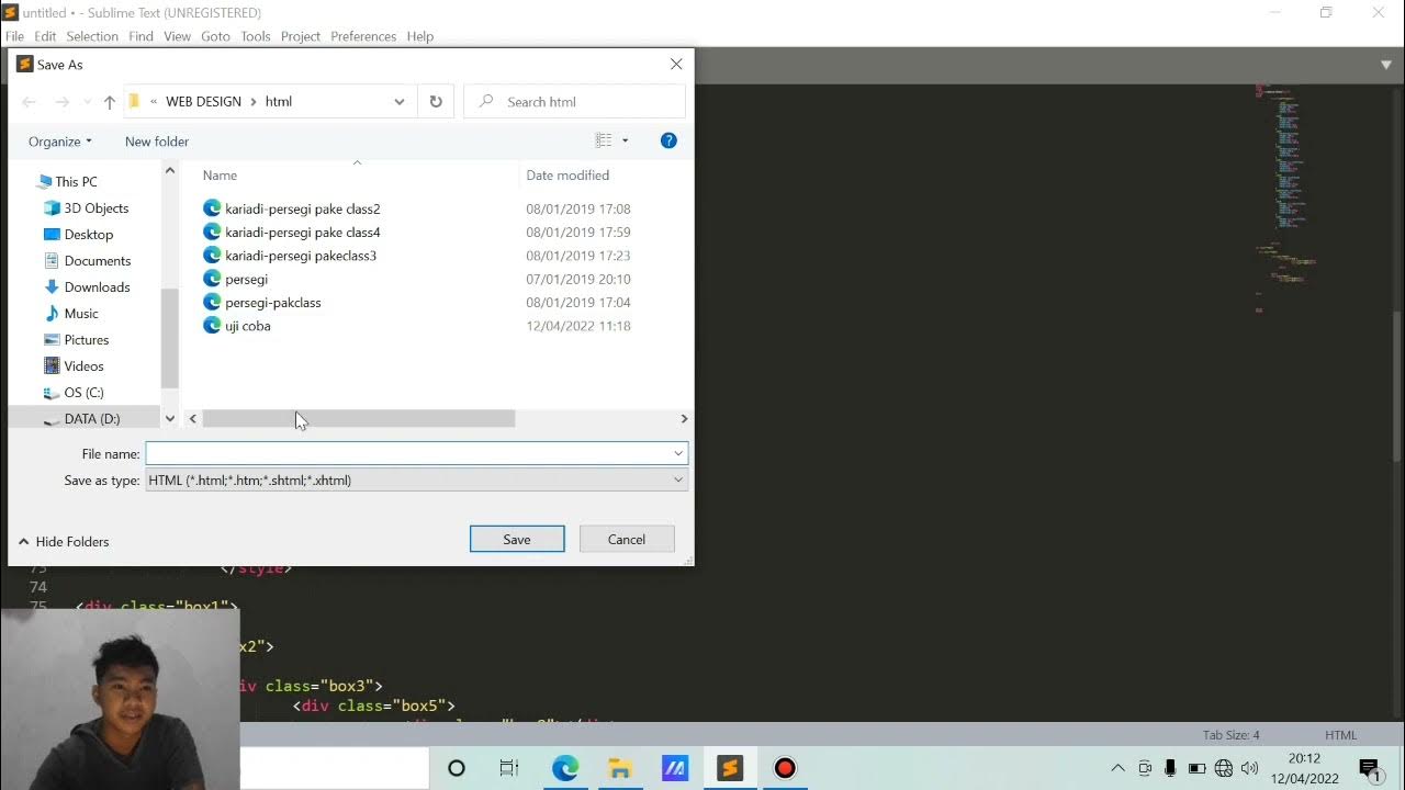 Cara Membuat tampilan Layout Dengan HTML (internal CSS) menggunakan Sublime - YouTube