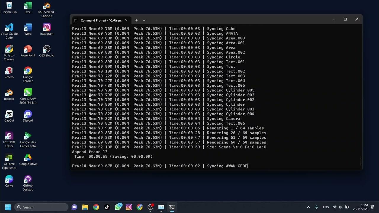 Merender File Blender Menggunakan Command Prompt (CMD) - YouTube