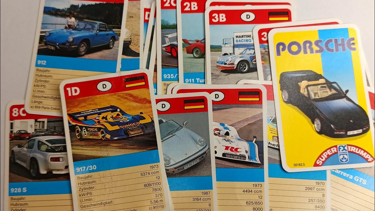 Germany collection cards Super Trumpf : Porsche Legend - YouTube