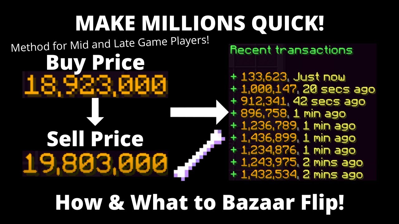 MAKE MILLIONS QUICK! How to Bazaar Flip! how to Bazaar Flip! | Hypixel ...