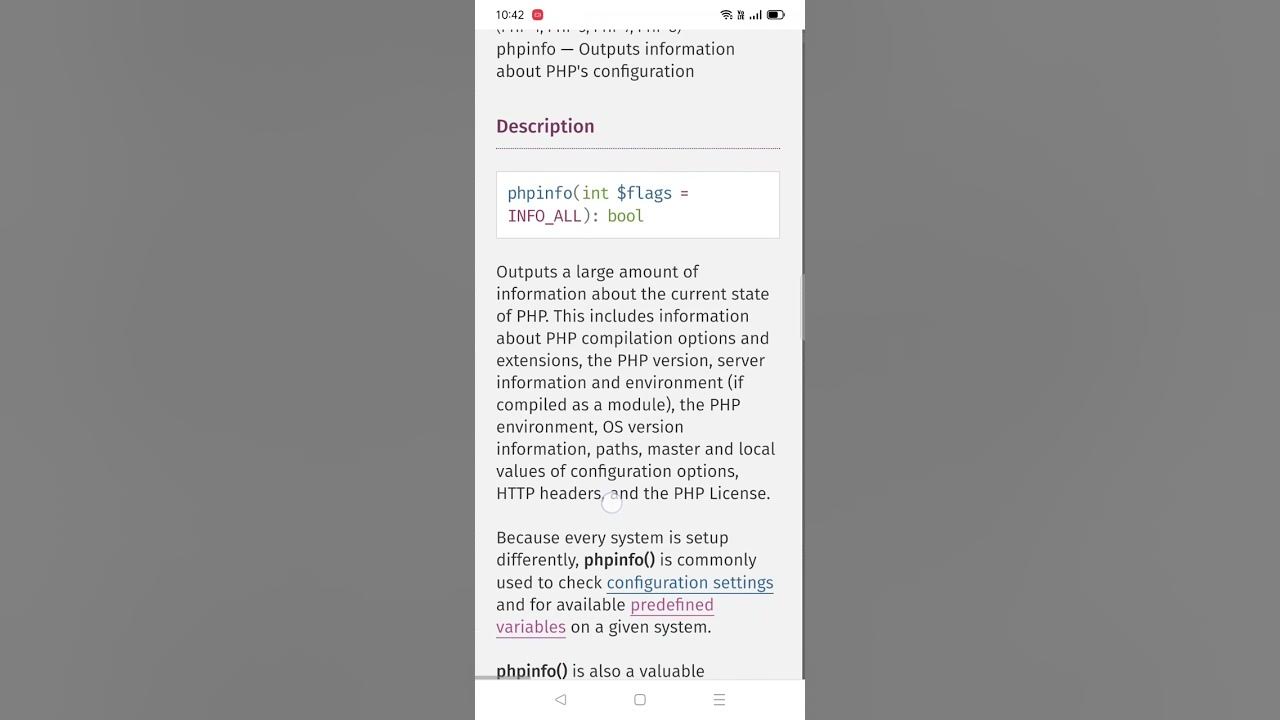 Php Phpinfo Meaning Php Corephp Shortsfeed Shortsvideo Shorts