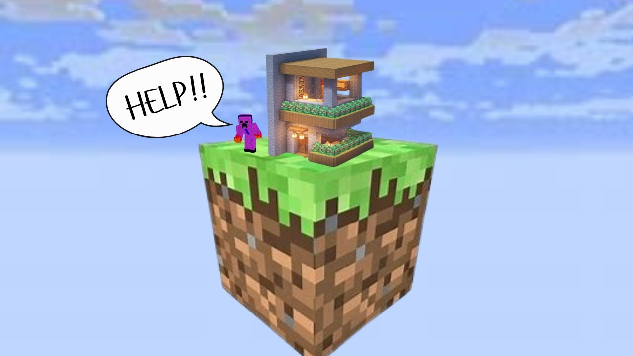 Building a HOUSE on ONE BLOCK in Minecraft - YouTube