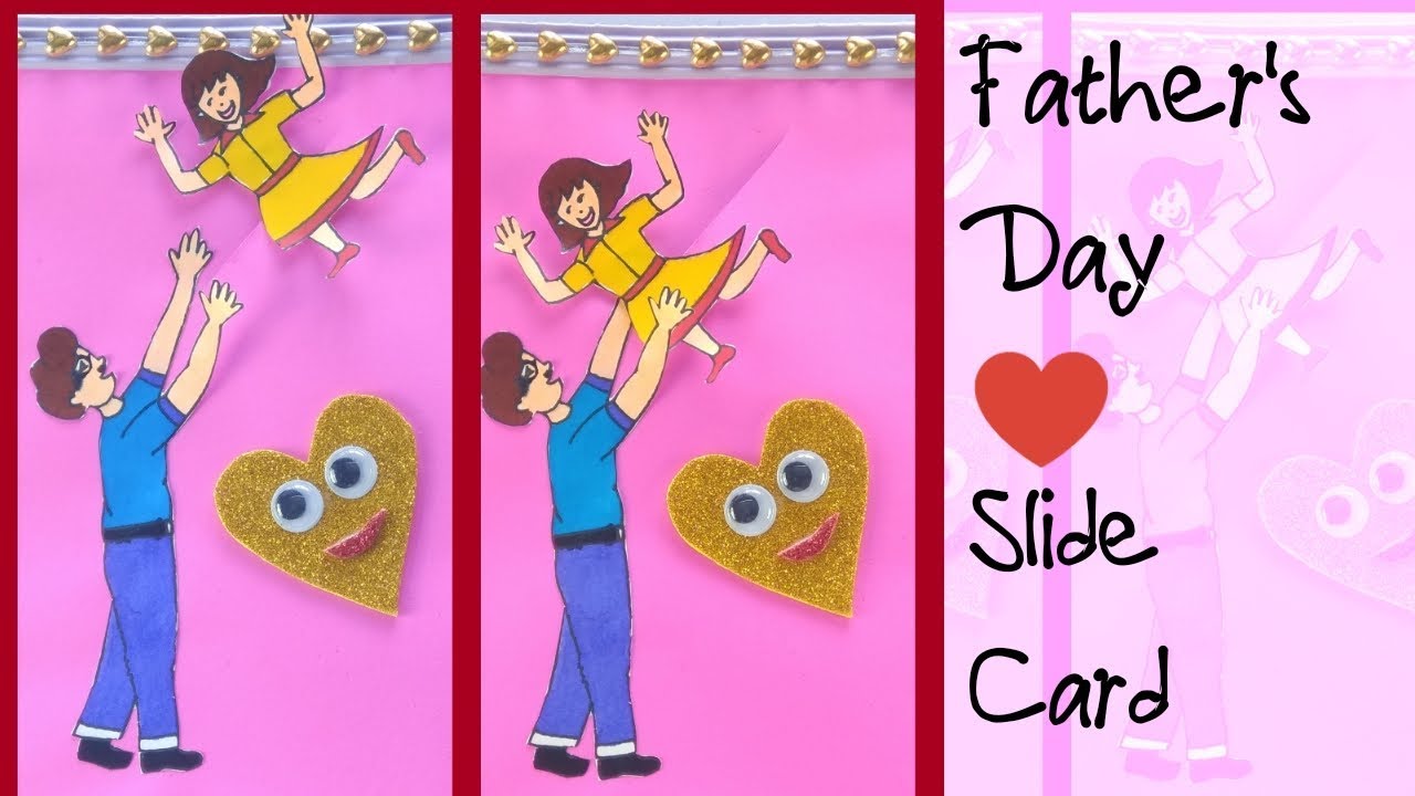 How to make Father's Day Card Easy/Father's Day Slide Card/For Kids ...