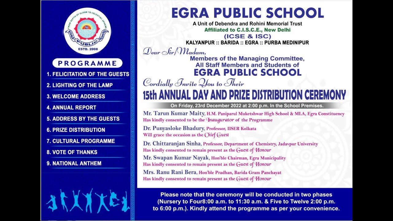 15th ANNUAL DAY AND PRIZE DISTRIBUTION CEREMONY OF EGRA PUBLIC SCHOOL ...