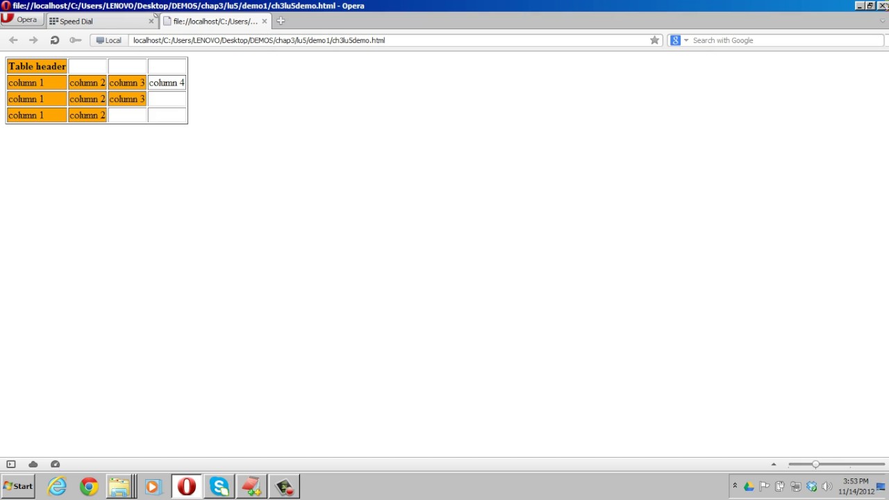 Html And Html5 Tutorial Introduction About Table Tags In Html5 And