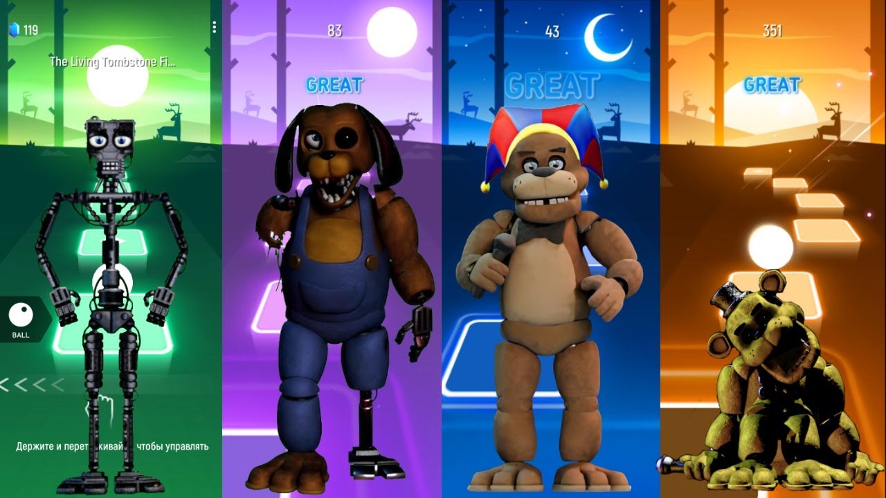 FNAF 1 Meets Tiles Hop Animatronics in a Musical Showdown! - YouTube