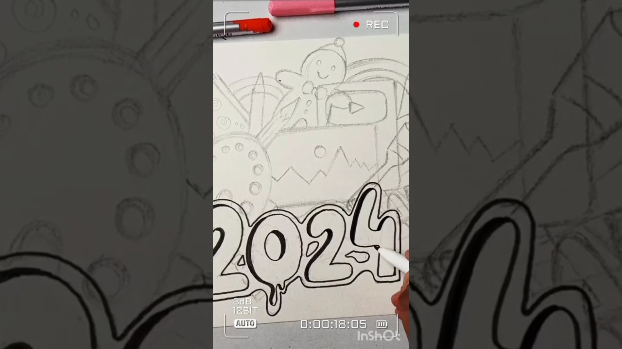 New year Drowing 2024 #viral #drawing #2024 #short - YouTube