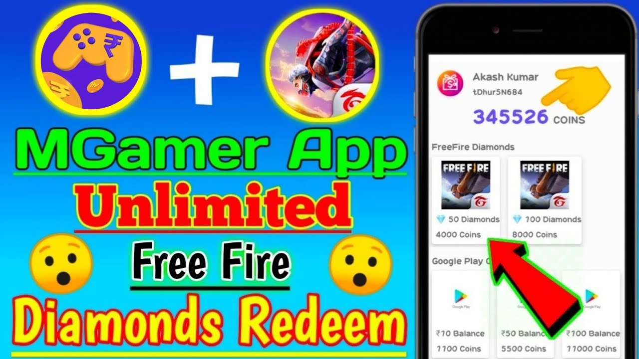 How To Redeem Free Fire Diamonds From mGamer App 2024 |MGamer App Se ...
