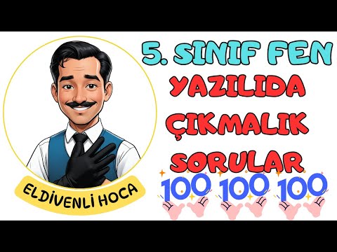 100 Aldıran Eldivenli Hoca - 5. Sınıf Fen Bilimleri 1. Dönem 2. Yazılı (2026 Yeni Müfredat)