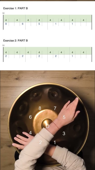 Handpan Tutorial, Exercise for Hang Massive-Once Again Part B 2, D Kurd, Learn with Kristina ...