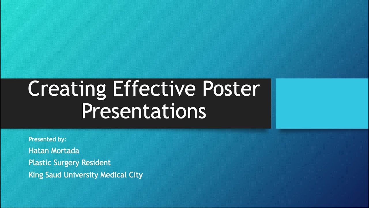 Creating An Effective Poster Presentations - YouTube