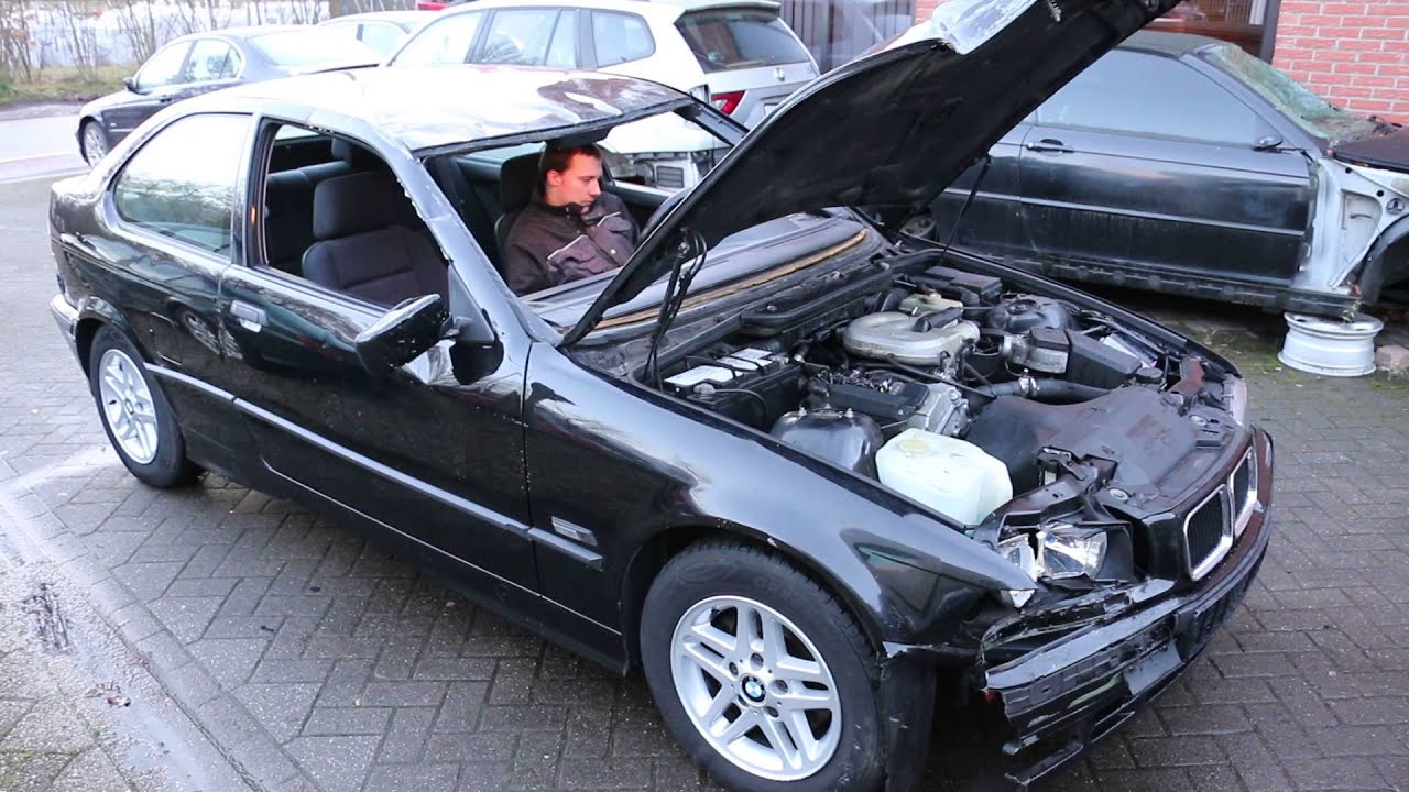 BMW E36 compact 316i LPG M43 zwart sloop onderdelen BILY autodemontage ...