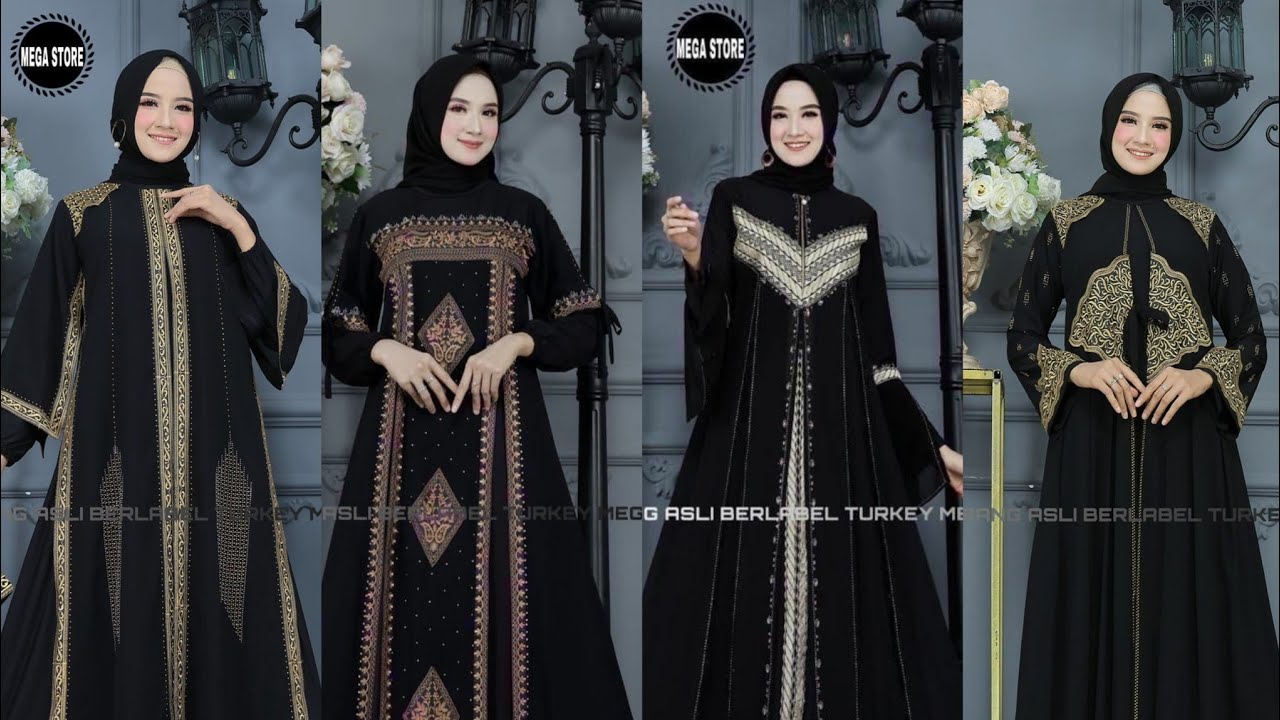 Rekomendasi gamis turki bahan jersey model motif dan modis - YouTube