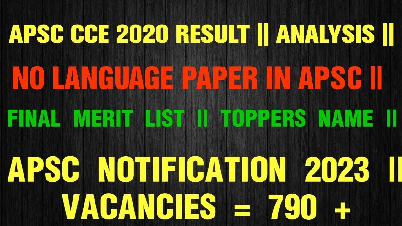 Apsc cce Result 2020 || Apsc Language Paper || Apsc New Notification ...