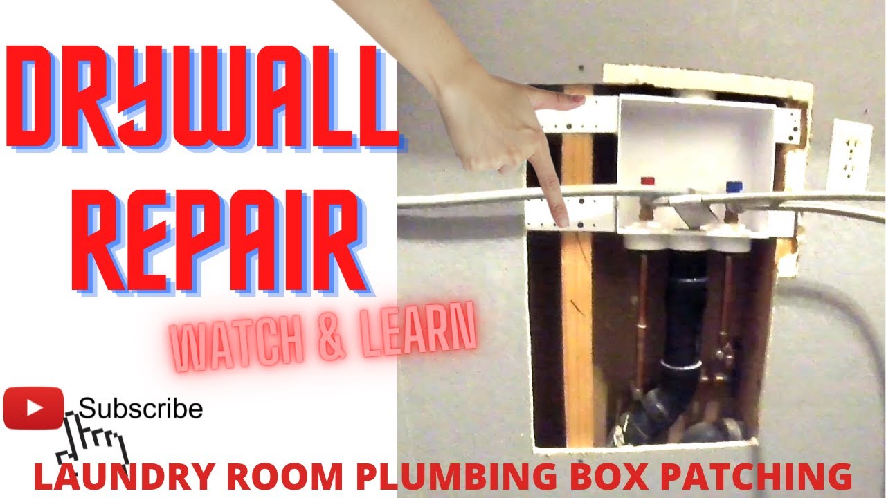 guide for patching and texturing drywall around a plumbing drain box in ...