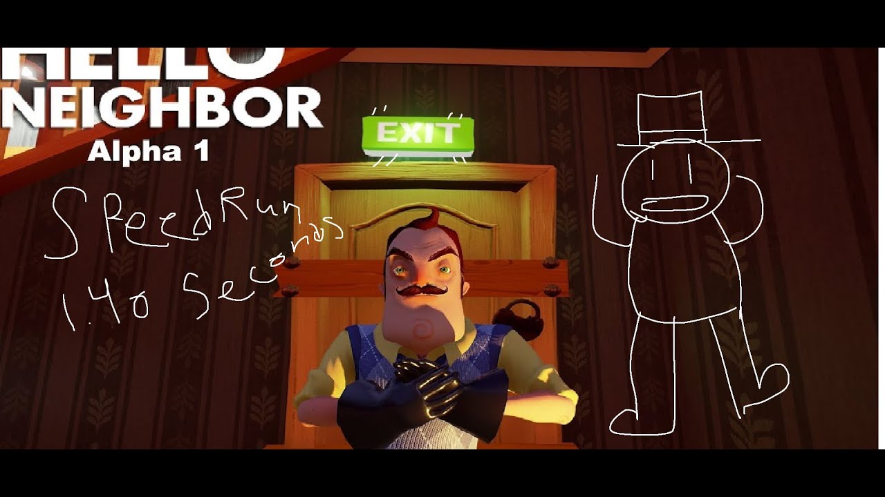 Hello Neighbor Alpha 1 speed run 1 min 40 sec - YouTube